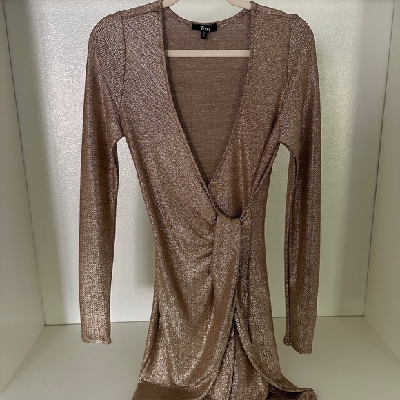Trixxi | Dresses | Tricia Gold Metallic Party Dress | Poshmark